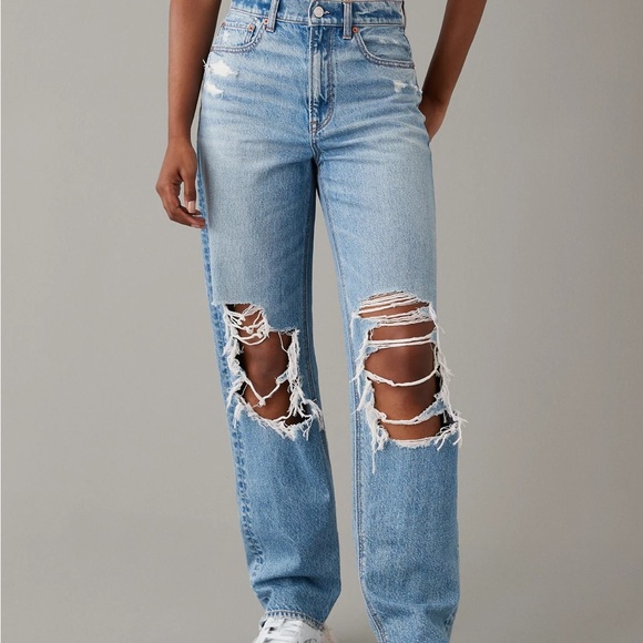American Eagle Outfitters | Jeans | Light Blue High Rise Ripped Jeans ...
